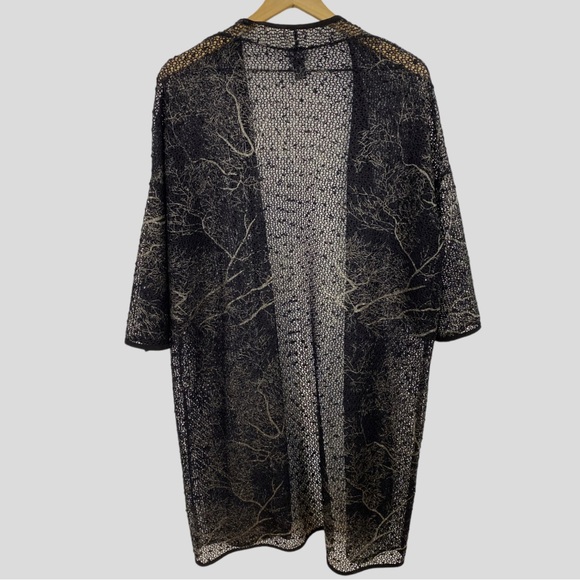 Clara Sun Woo | Jackets & Coats | Clara Sunwoo Black Abstract Gold Mesh ...